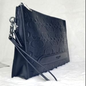 Coach | Bags | Coach Signature Leather Business Pouch Bag | Poshmark